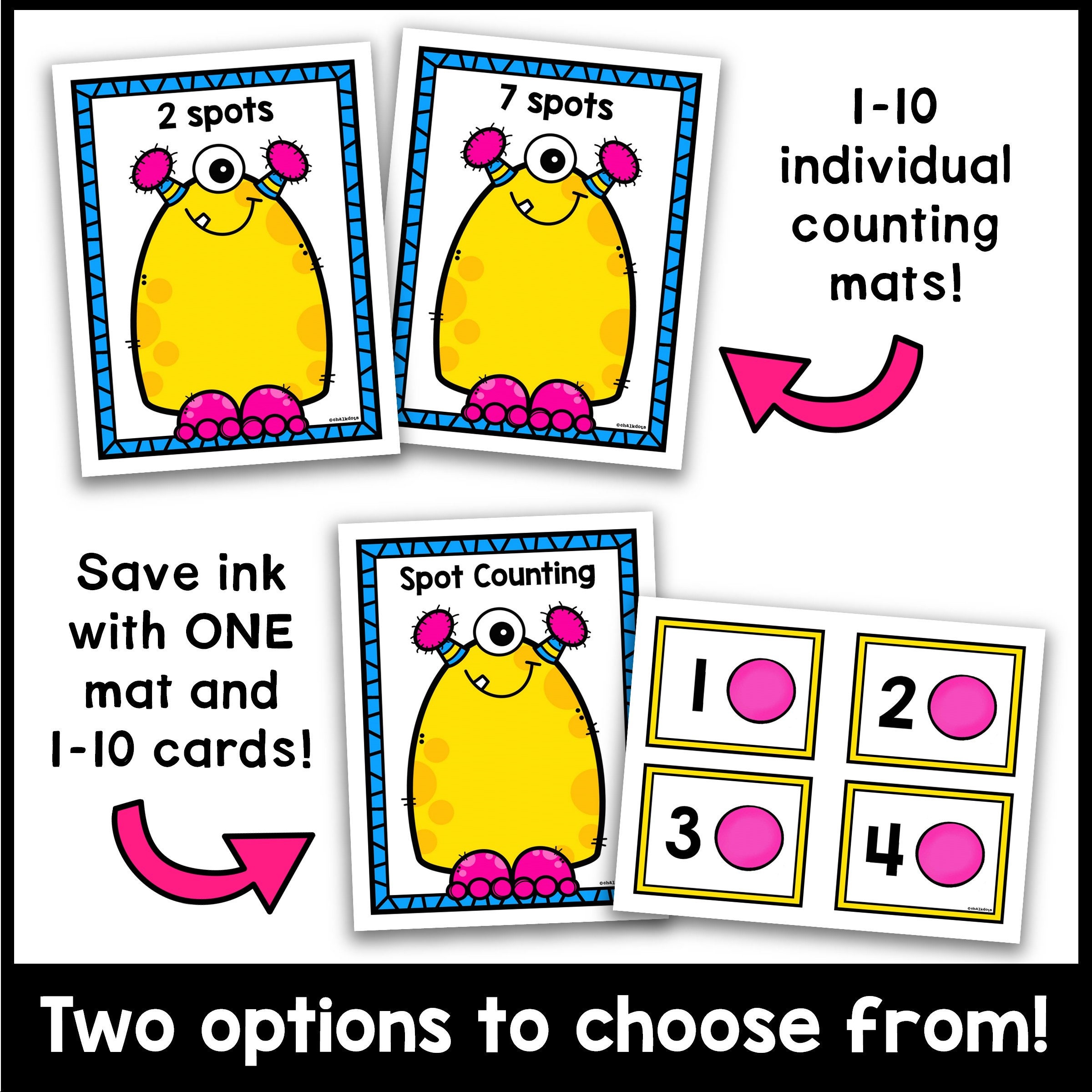 Monster Counting Mats, Number Mats, Play Dough Mats, Numbers, Counting ...