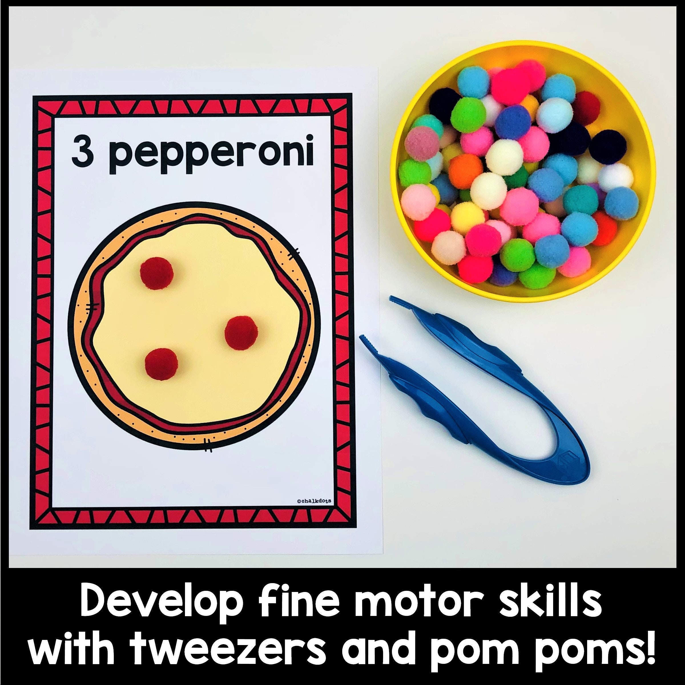 Pizza Counting Mats, Number Mats, Play Dough Mats, Numbers 1-10 ...