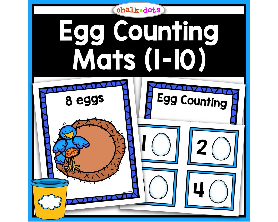 Egg Counting Mats, Number Mats, Play Dough Mats, Numbers 1-10, Counting ...