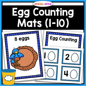 Egg Counting Mats, Number Mats, Play Dough Mats, Numbers 1-10, Counting ...
