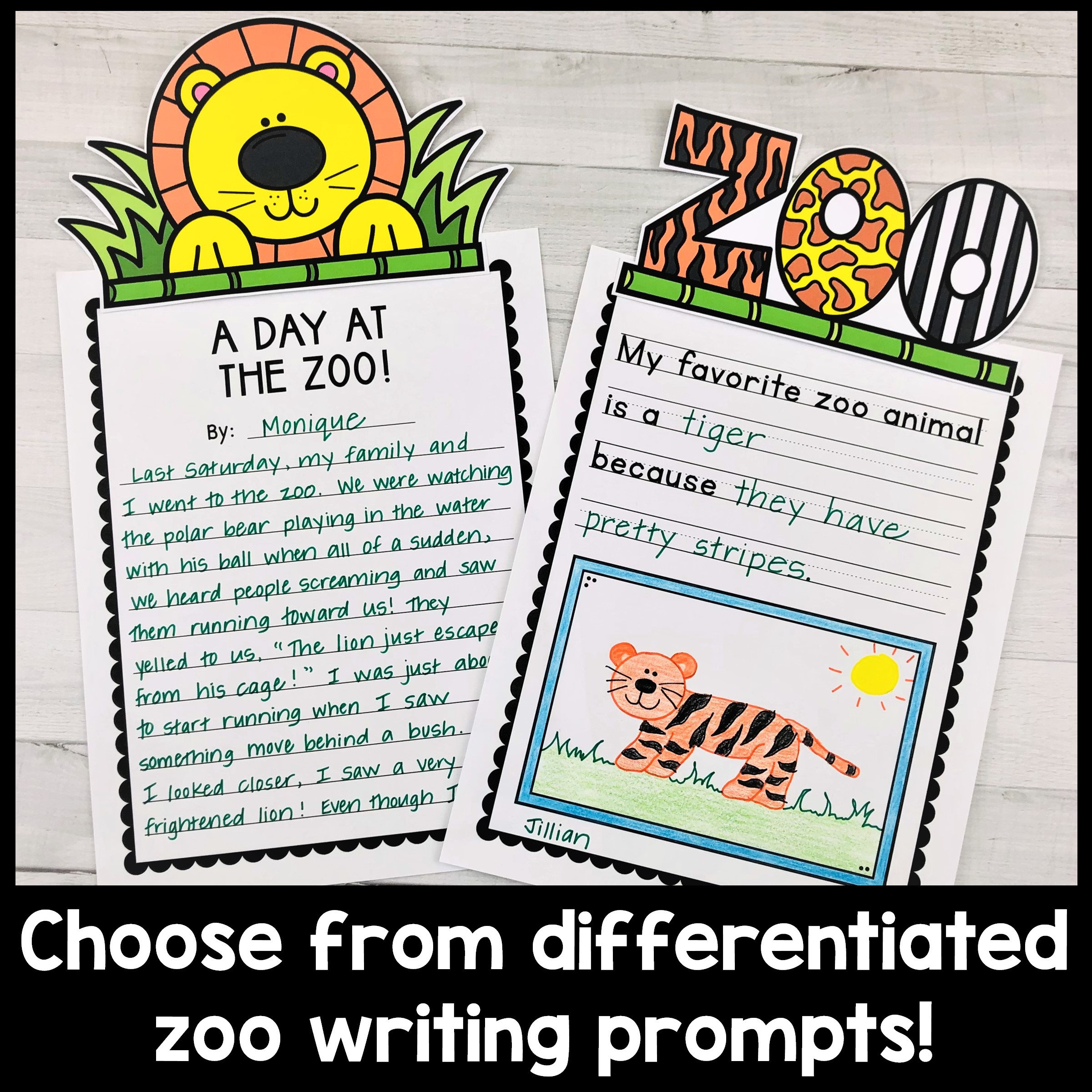 Zoo Writing Activities, Zoo Writing Prompts, Writing Center ...