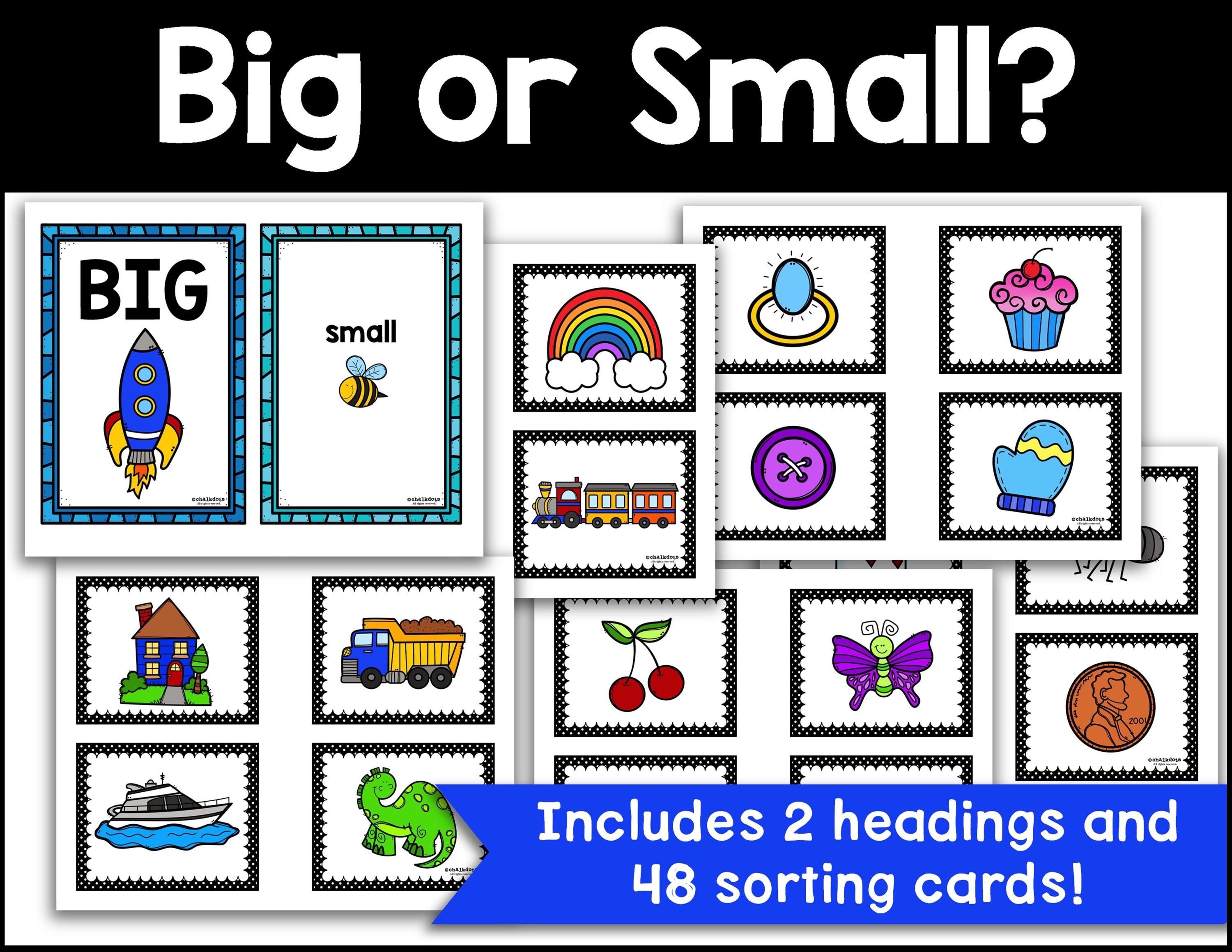 Big and Small Sorting, Preschool Sorting Activity, Learning Center ...