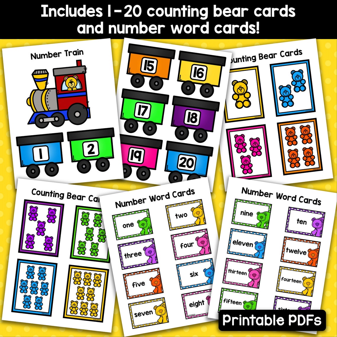 Number Train Number Activities Counting Number Recognition | Etsy
