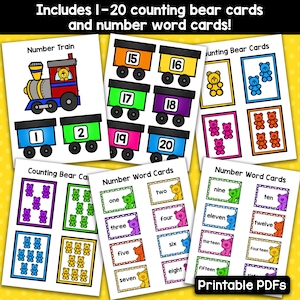 Number Train Number Activities Counting Number Recognition | Etsy