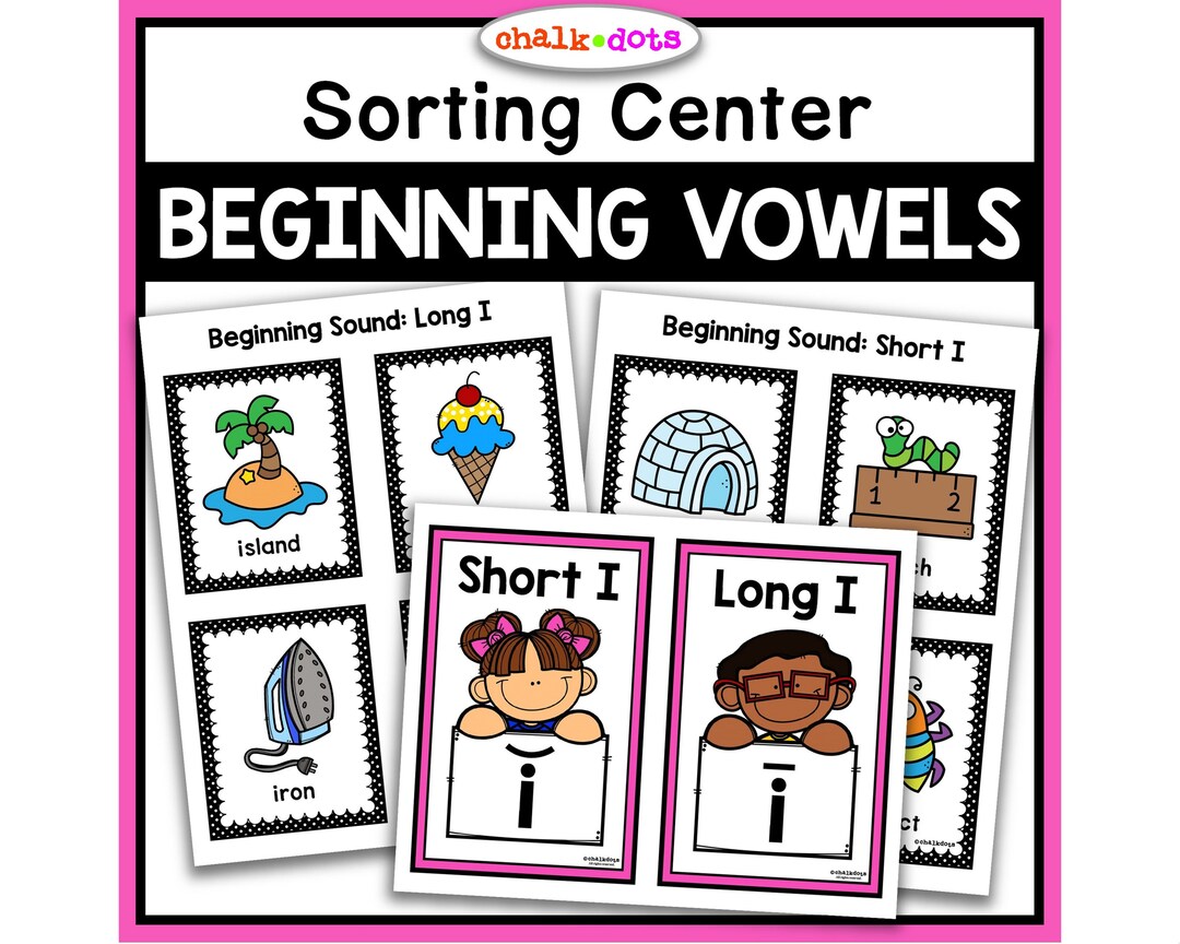 Vowel Sorting Activity, Beginning Sounds, Short and Long Vowel Sounds ...
