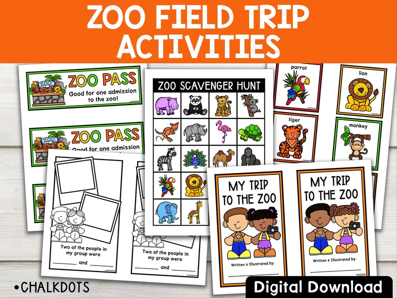 Zoo Scavenger Hunt Zoo Field Trip Activities Zoo Animal - Etsy