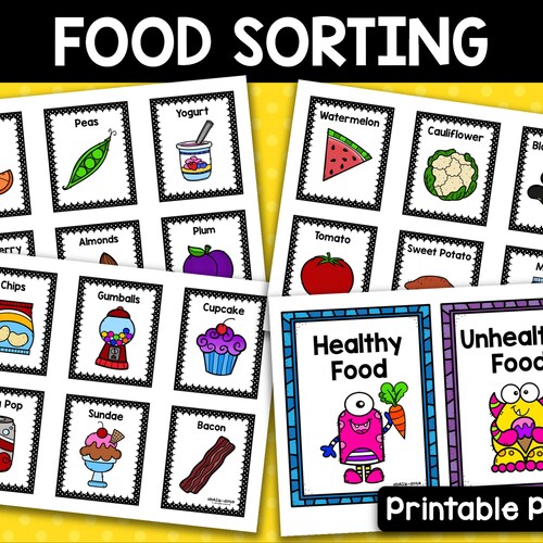 Food Group Sorting Healthy Vs. Unhealthy Food Sorting - Etsy