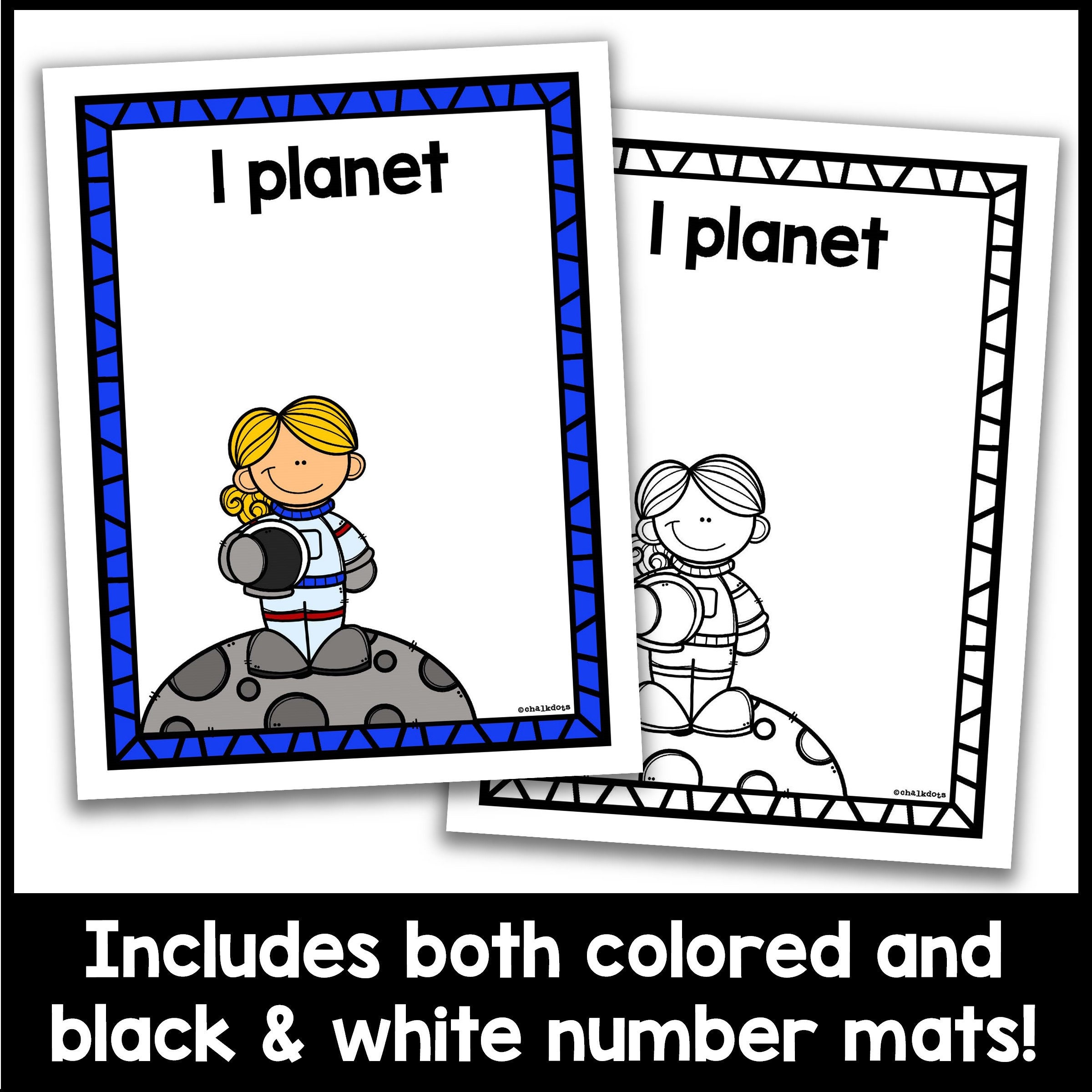 Planet Counting Mats, Number Mats, Play Dough Mats, Numbers 1-10 ...