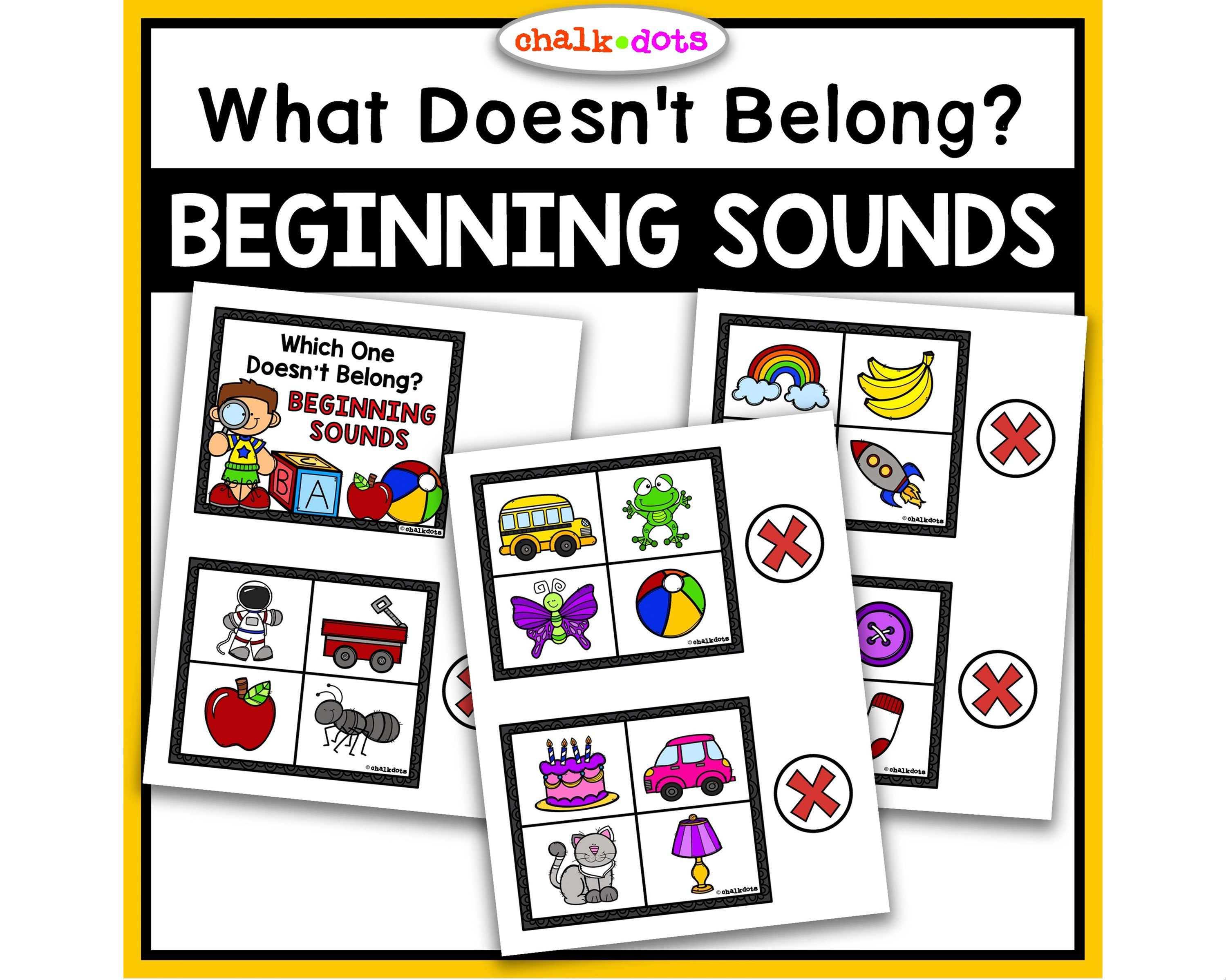 Beginning Sounds, Which Beginning Sound Doesn't Belong, Beginning Sound ...