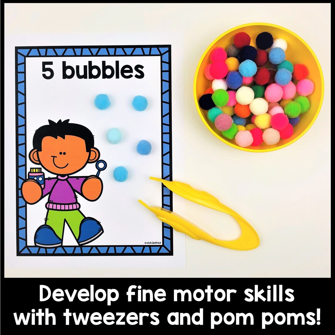 Bubble Counting Mats, Number Mats, Play Dough Mats, Numbers 1-10 ...
