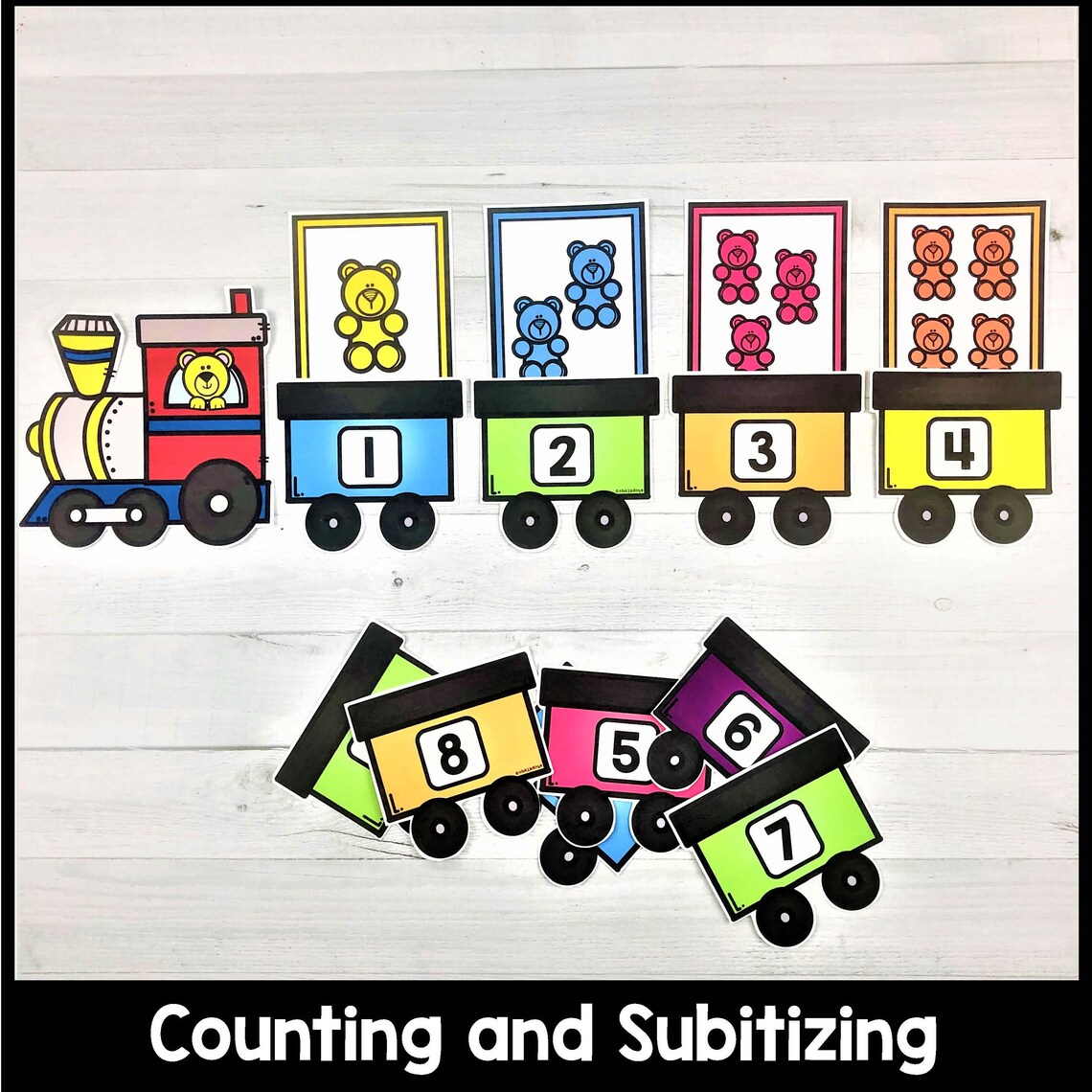 Number Train Number Activities Counting Number Recognition | Etsy