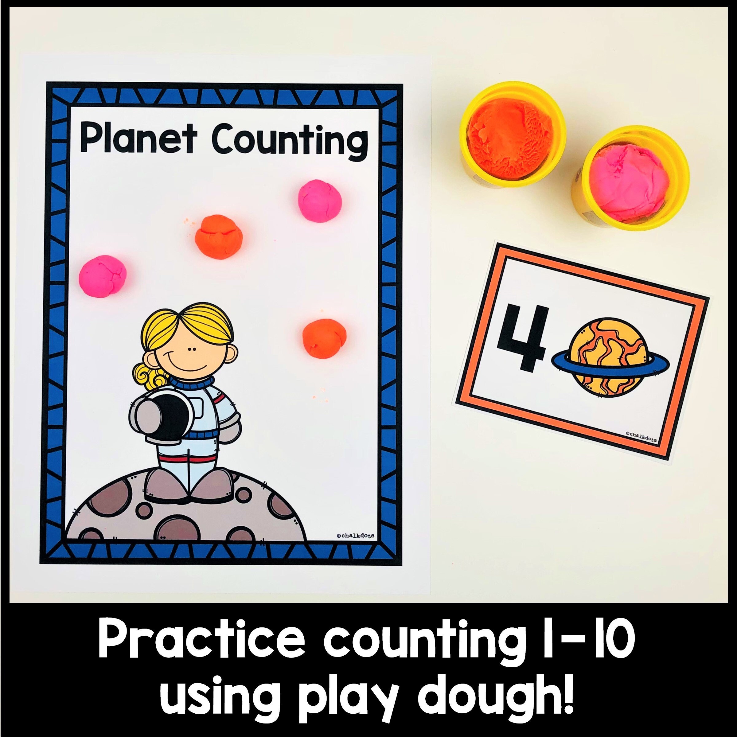 Planet Counting Mats, Number Mats, Play Dough Mats, Numbers 1-10 ...