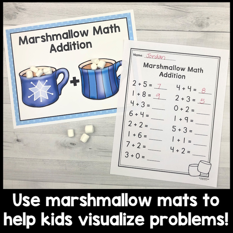 Marshmallow Math, Addition to Ten, Subtraction to Ten, Kindergarten ...