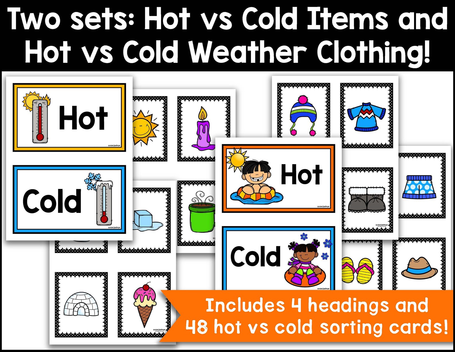 Hot and Cold Sorting, Clothing Sort, Preschool, Prek, Kindergarten ...