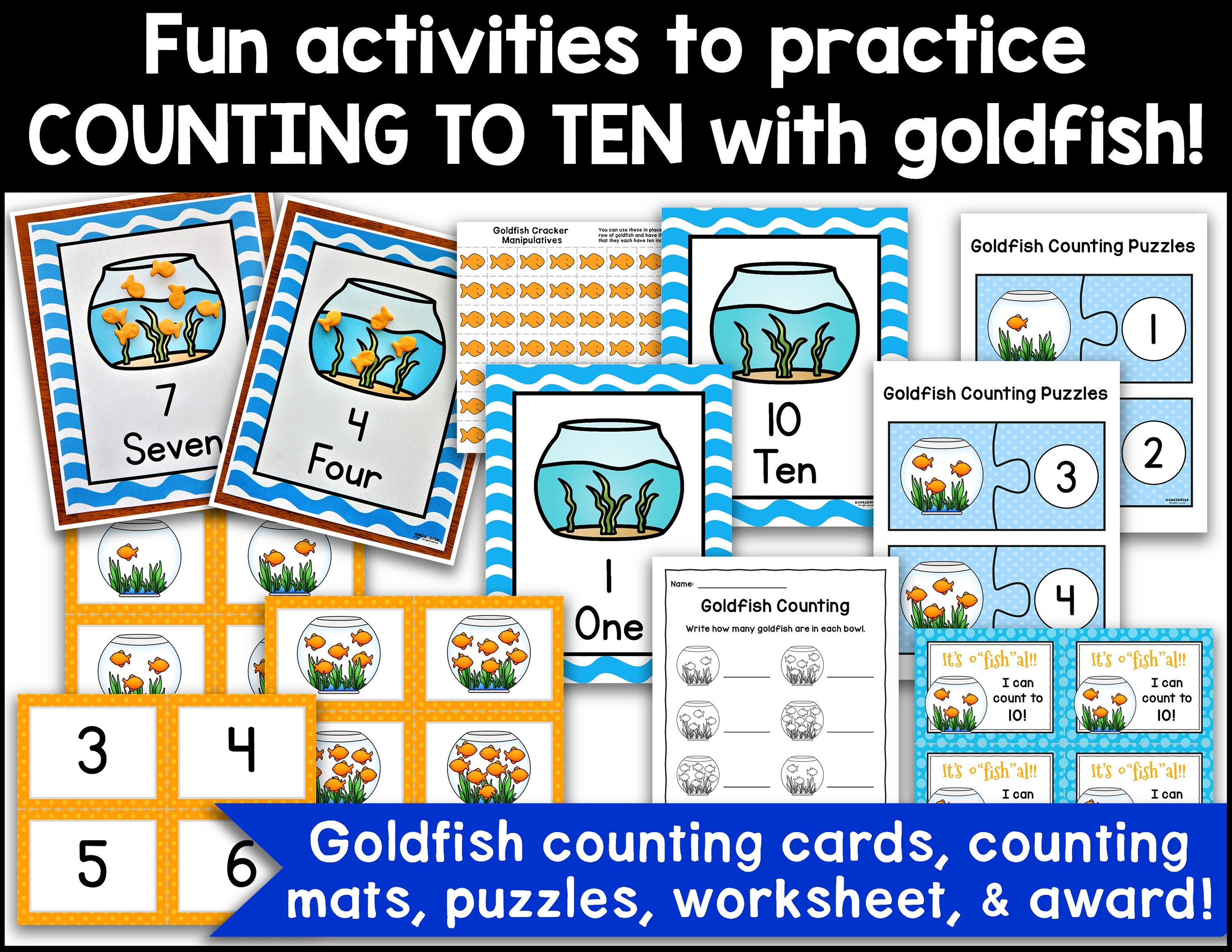 Goldfish Math, Counting to Ten, Addition to Ten, Number Recognition ...