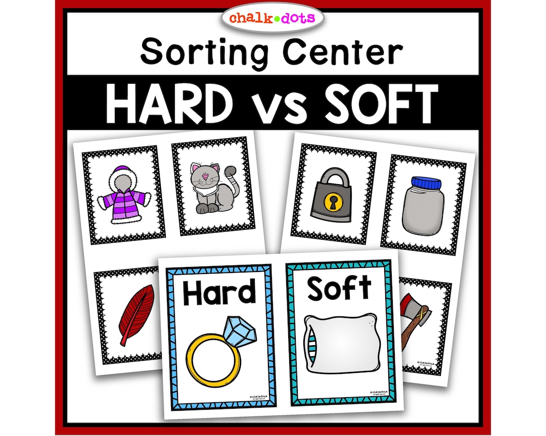 Hard and Soft Sort, Hard Vs Soft Sorting Activity, Preschool, Prek ...