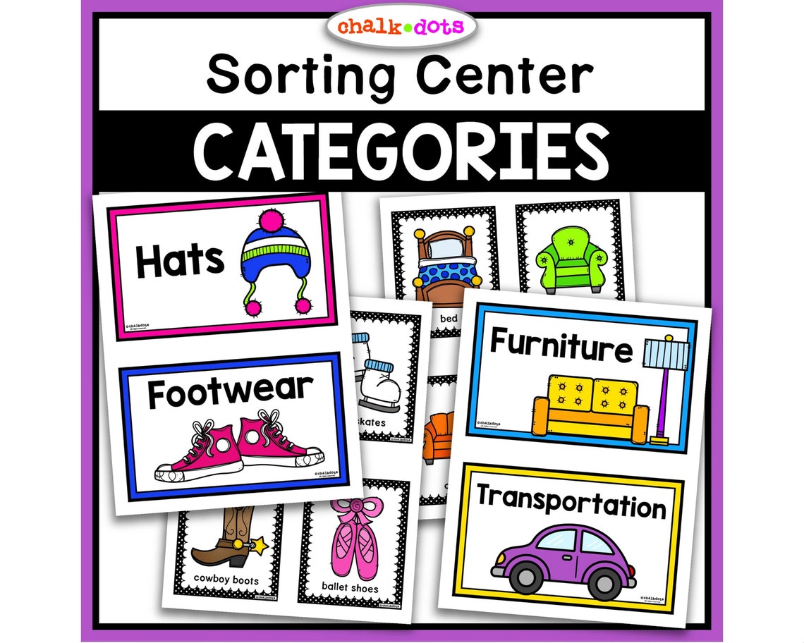 Category Sorting, Classifying Objects, Preschool, Prek, Kindergarten ...