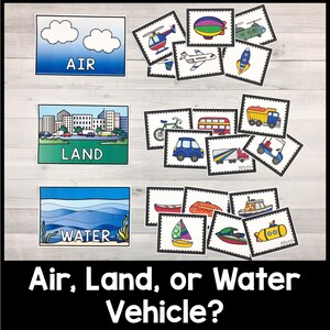 Transportation Sort, Vehicle Sort, Transportation Sorting Cards ...