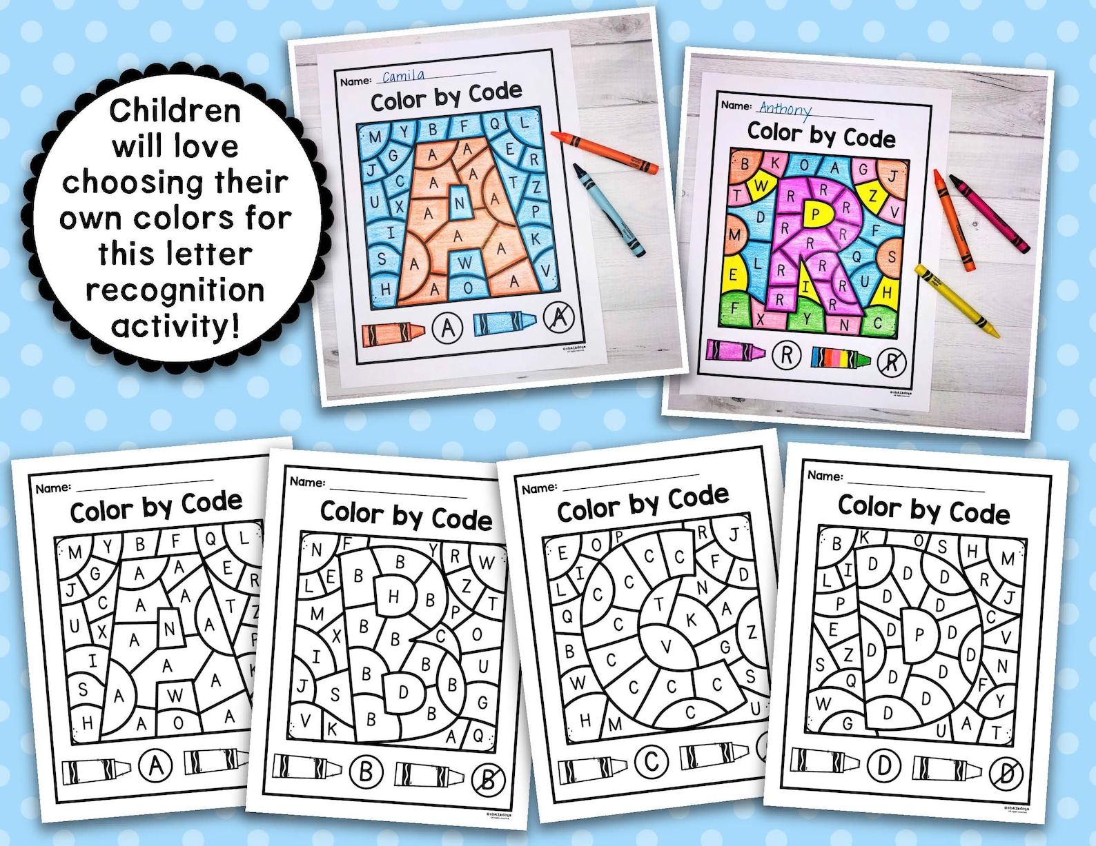 Uppercase Letter Recognition Color by Code Uppercase | Etsy