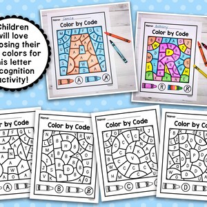 Uppercase Letter Recognition Color by Code Uppercase - Etsy