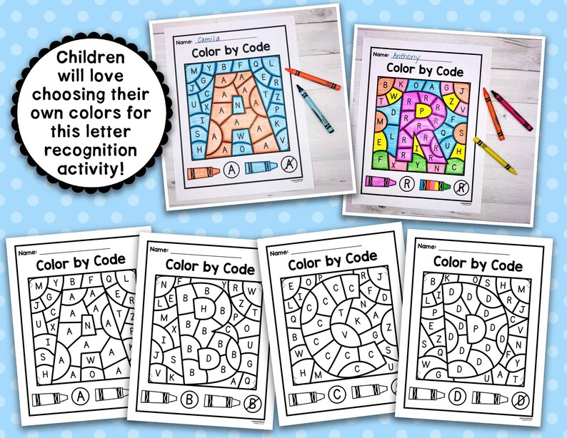 Uppercase Letter Recognition Color by Code Uppercase - Etsy