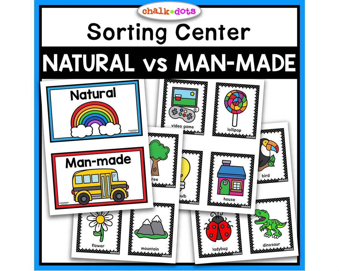 Natural Vs Man-made Sort, Science Center, Circle Time Activity ...