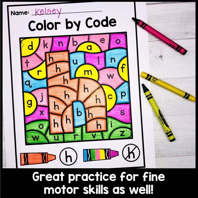 Lowercase Letter Recognition Color by Code Lowercase | Etsy