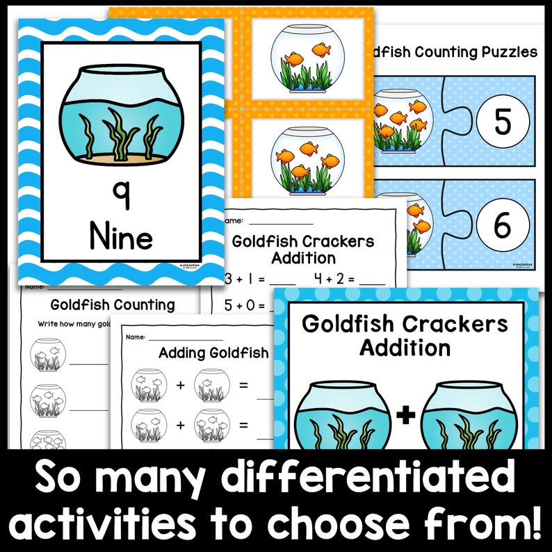 Goldfish Math, Counting to Ten, Addition to Ten, Number Recognition ...