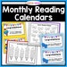 Monthly Reading Log Calendars and Certificates, Reading Trackers for ...