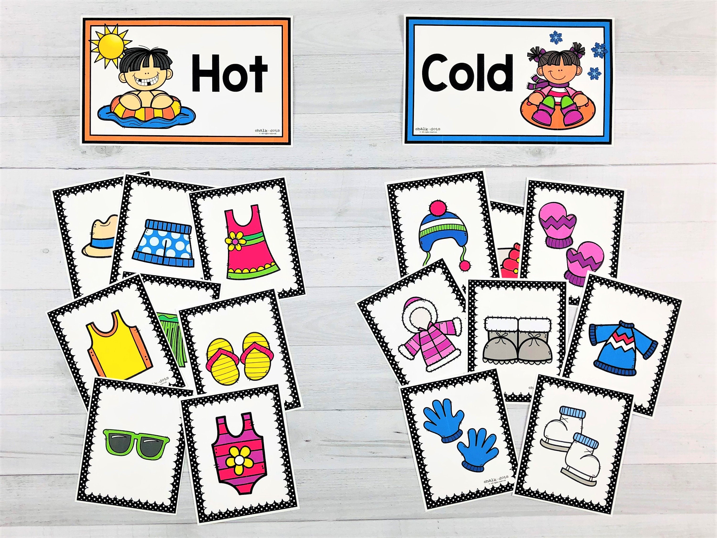 Hot vs. Cold Sort Hot and Cold Sorting Hot Weather Clothing | Etsy