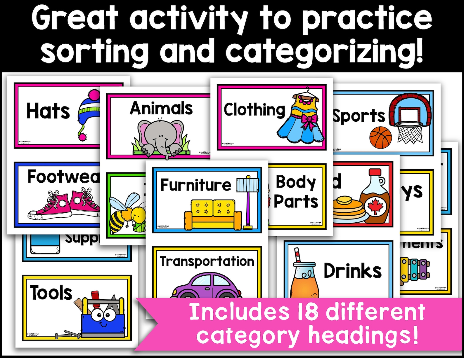 Category Sorting, Classifying Objects, Preschool, Prek, Kindergarten, Homeschool, Learning ...