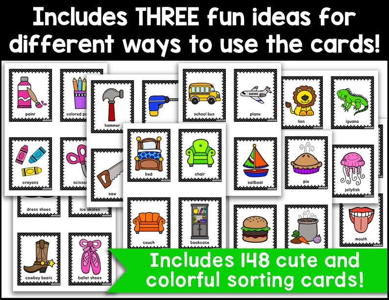 Category Sorting, Classifying Objects, Preschool, Prek, Kindergarten ...