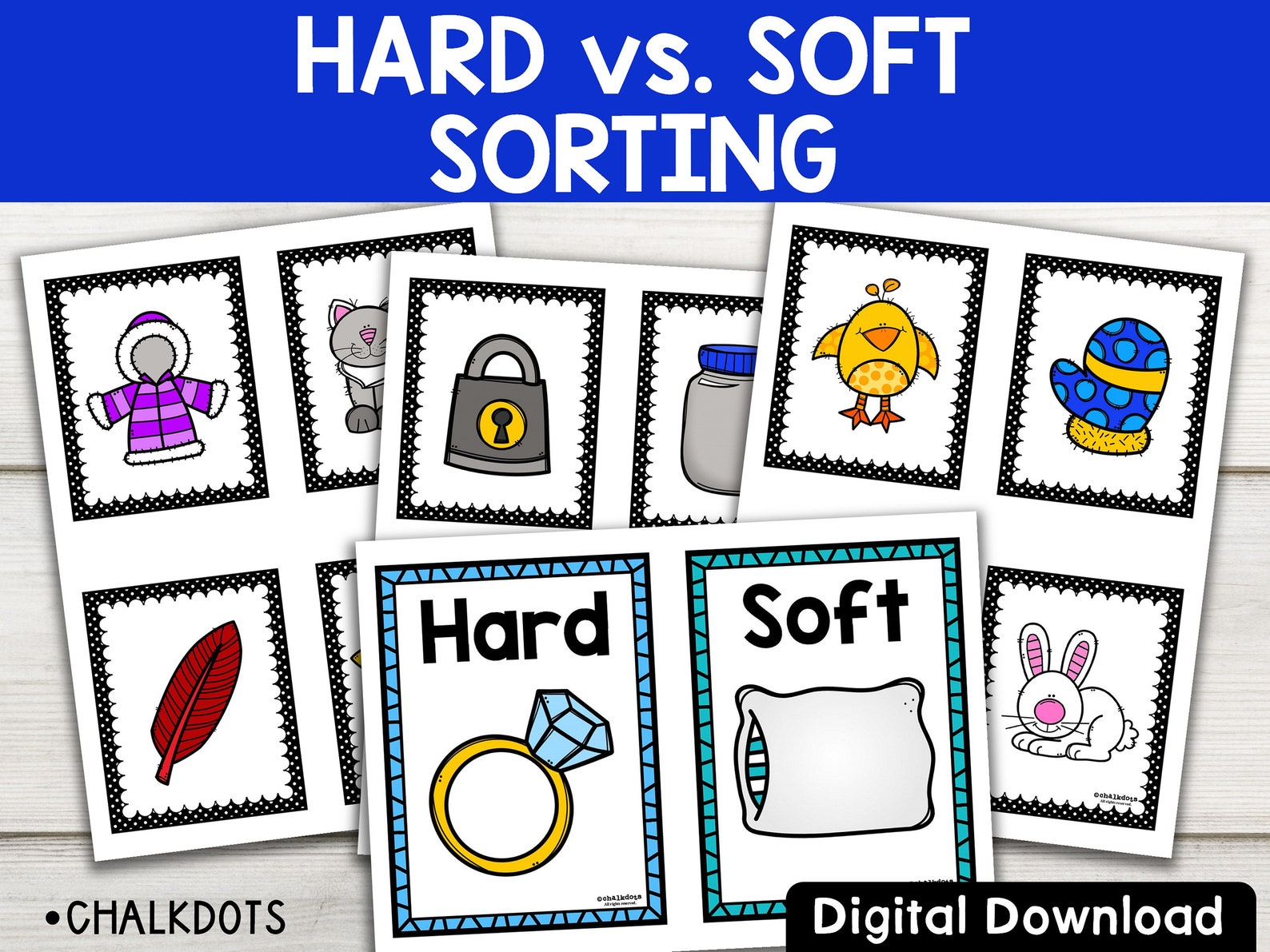 Hard and Soft Sort Hard Vs Soft Sorting Activity Preschool - Etsy