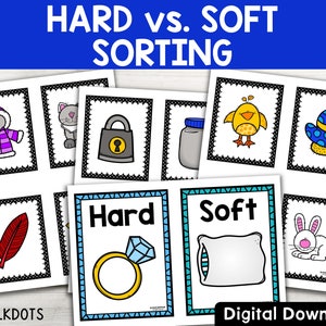 Hard and Soft Sort Hard Vs Soft Sorting Activity Preschool - Etsy