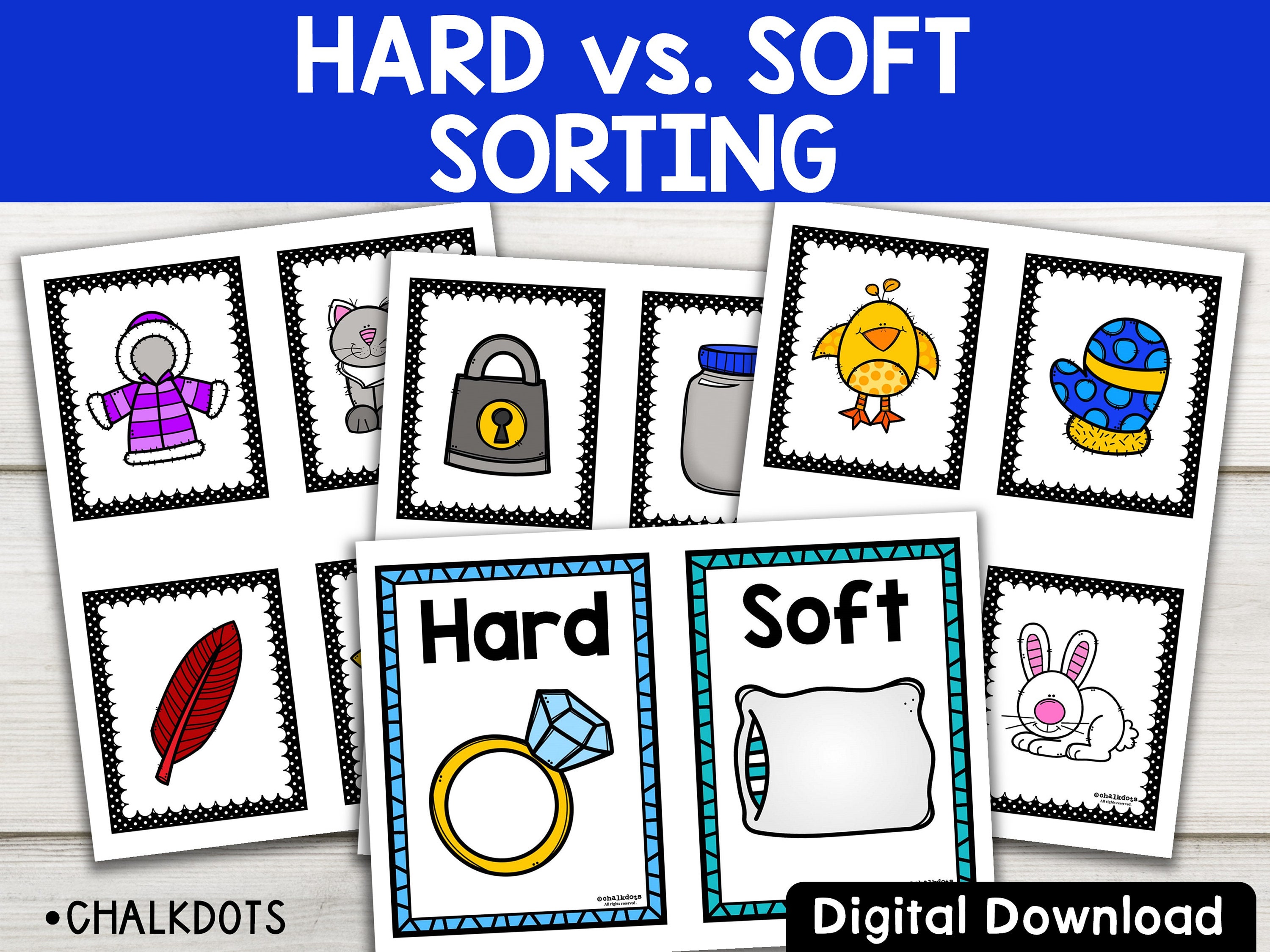 Hard and Soft Sort Hard Vs Soft Sorting Activity Preschool - Etsy