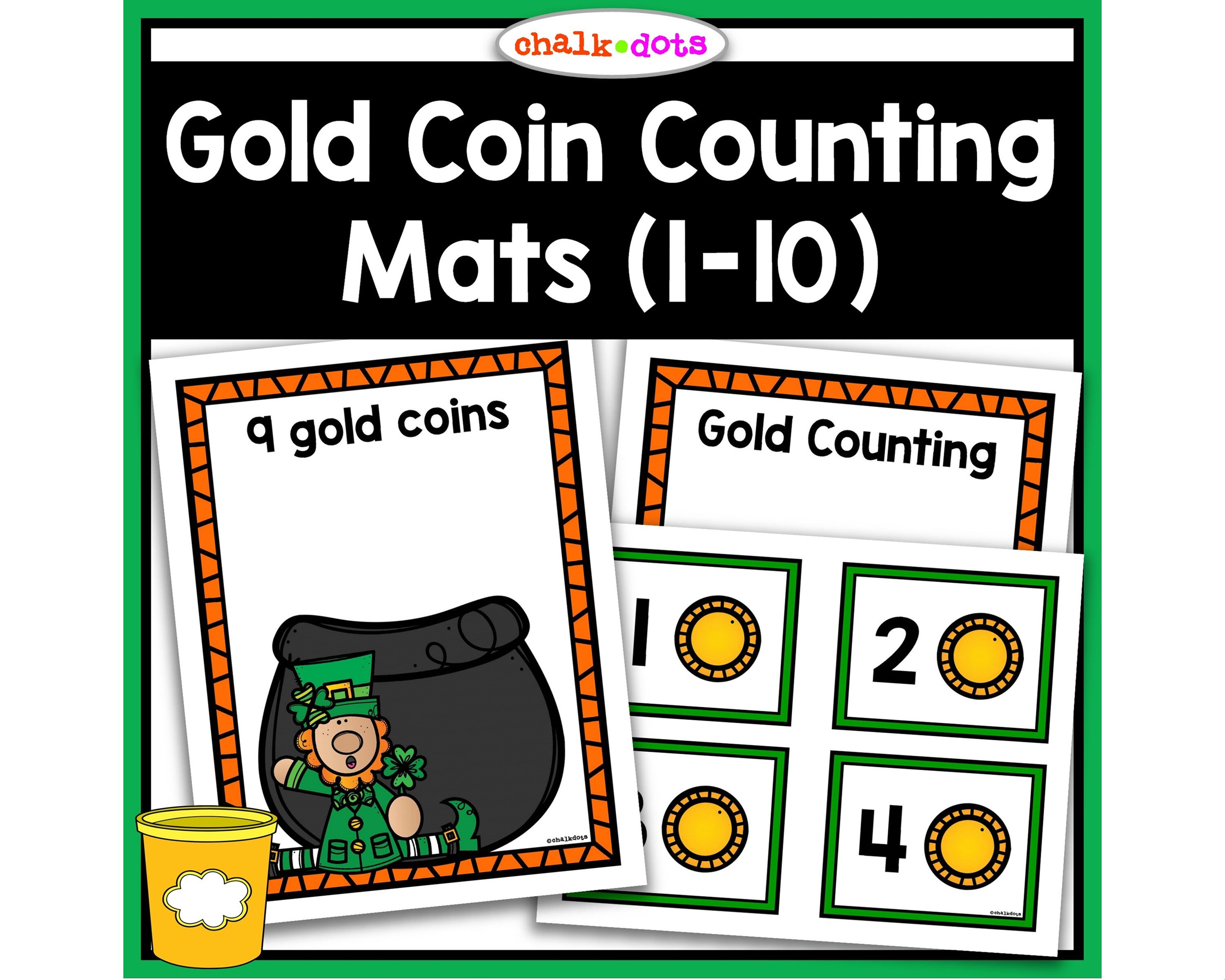 St. Patrick's Day Counting Mats, Number Mats, Play Dough Mats, Numbers ...
