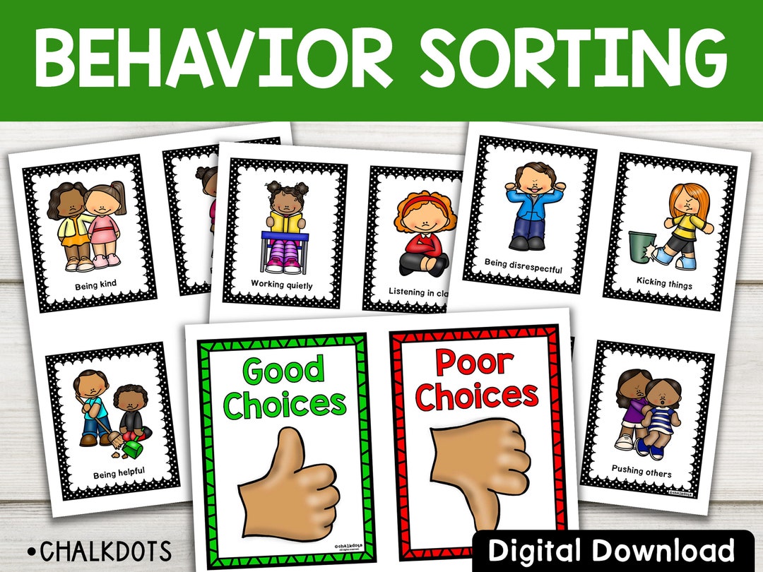 Behavior Sort Good and Bad Choices Positive and Negative - Etsy