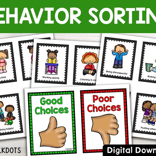 Behavior Sort Good and Bad Choices Positive and Negative - Etsy