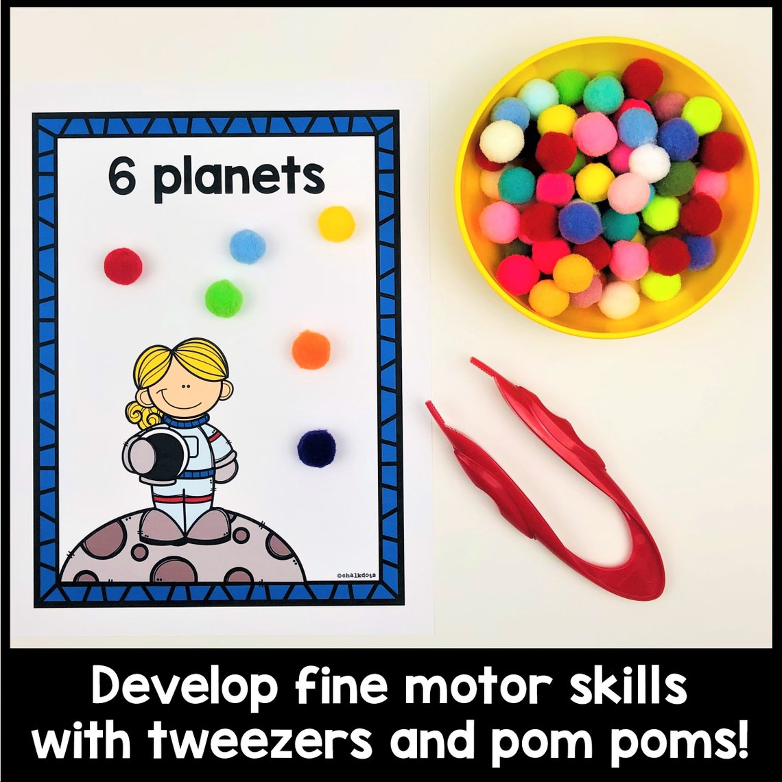 Planet Counting Mats, Number Mats, Play Dough Mats, Numbers 1-10 ...
