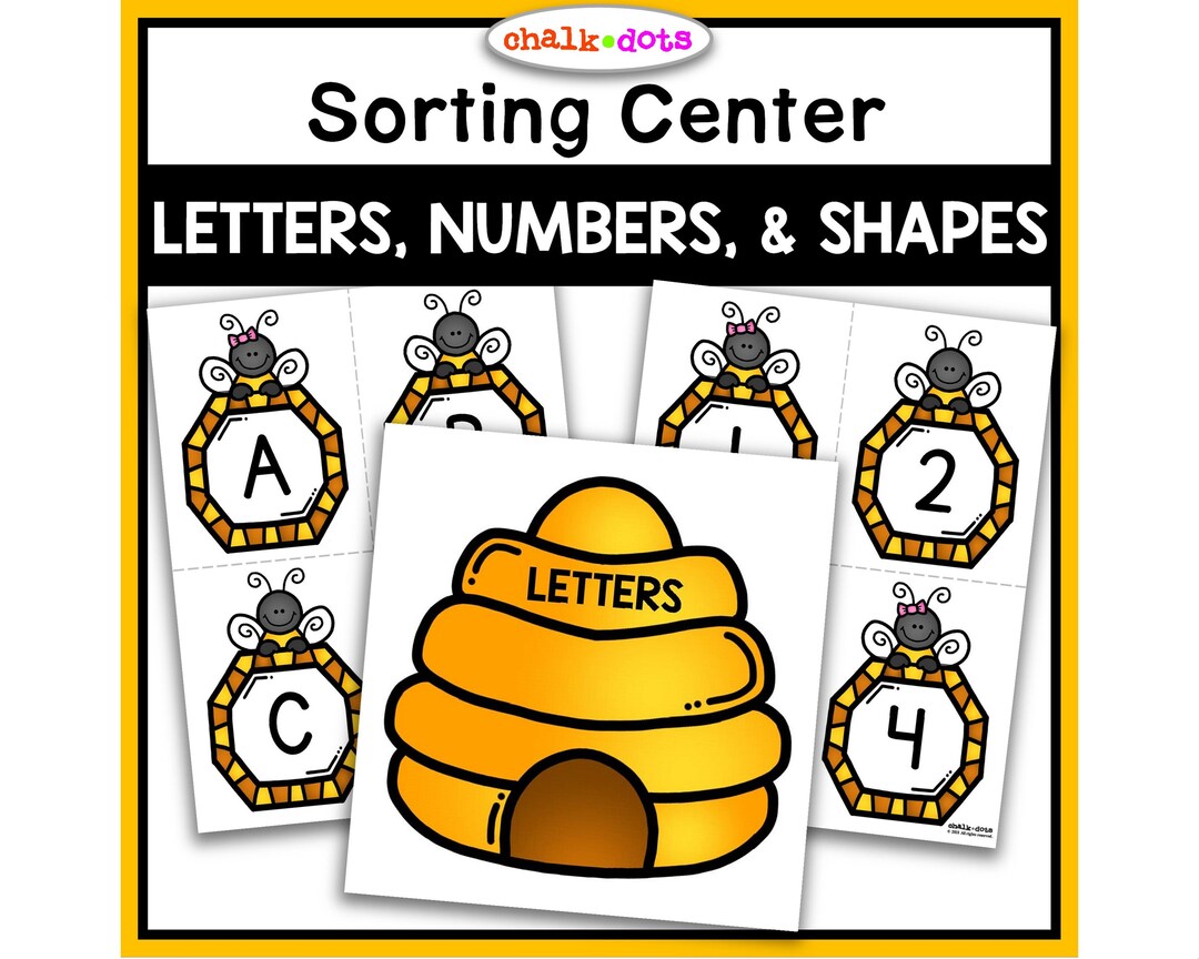 Letters, Numbers, and Shapes Sort, Sorting Activity, Letter Cards ...