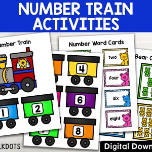 Number Train Number Activities Counting Number Recognition - Etsy