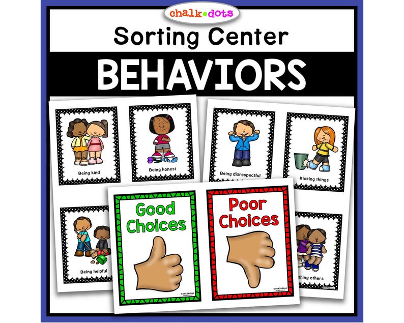 Behavior Sort, Good and Bad Choices, Positive and Negative Behavior ...