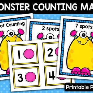 Monster Counting Mats Number Mats Play Dough Mats Numbers - Etsy