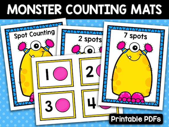 Monster Counting Mats Number Mats Play Dough Mats Numbers - Etsy