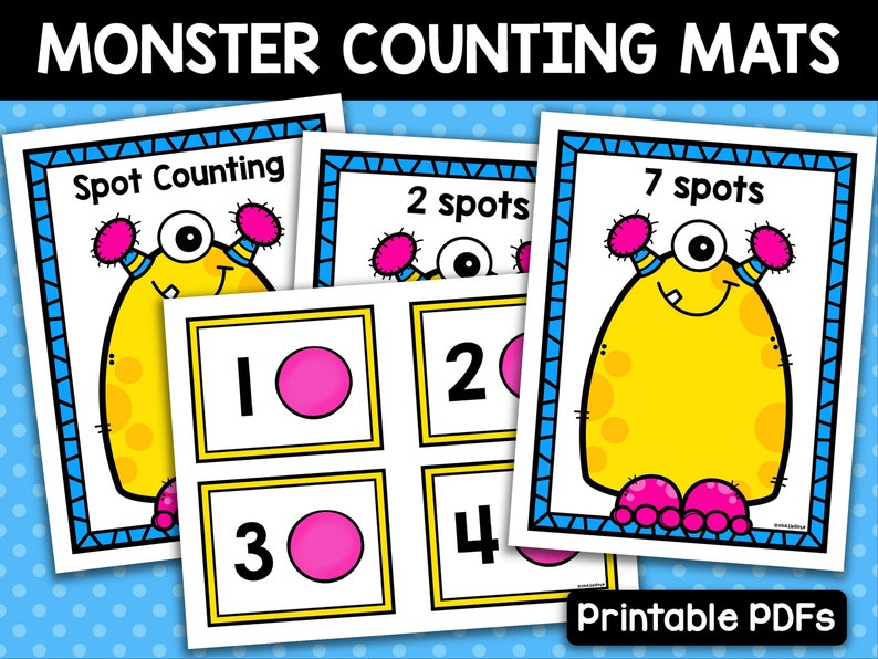 Monster Counting Mats Number Mats Play Dough Mats Numbers - Etsy