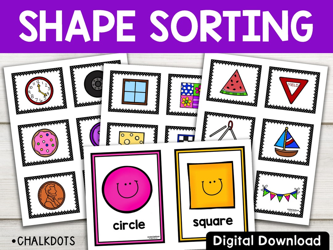 Shape Sorting Shape Recognition Sorting Shapes Preschool - Etsy