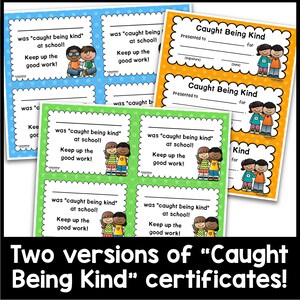Caught Being Kind Certificates, Random Acts of Kindness Cards ...