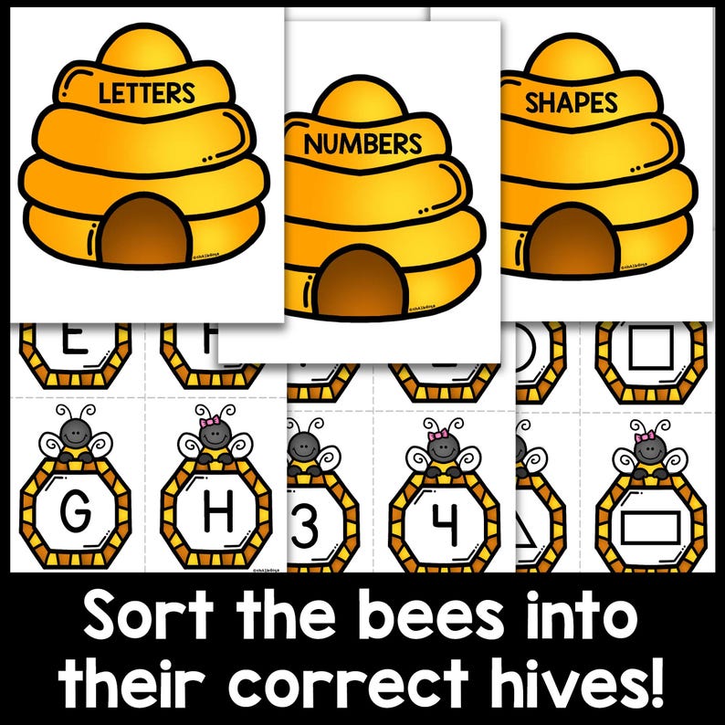 Letters, Numbers, and Shapes Sort, Sorting Activity, Letter Cards ...