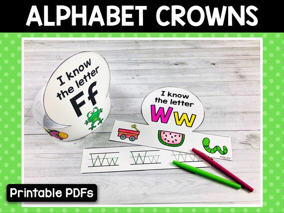 Alphabet Crowns Alphabet Headbands Beginning Sounds | Etsy
