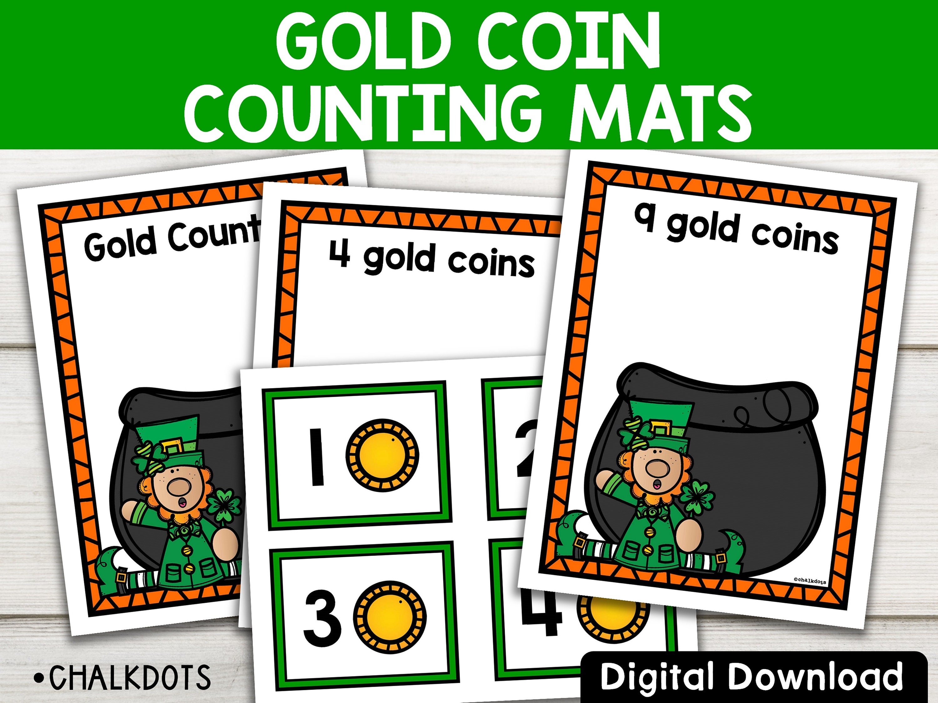 St. Patrick's Day Counting Mats Number Mats Play Dough - Etsy